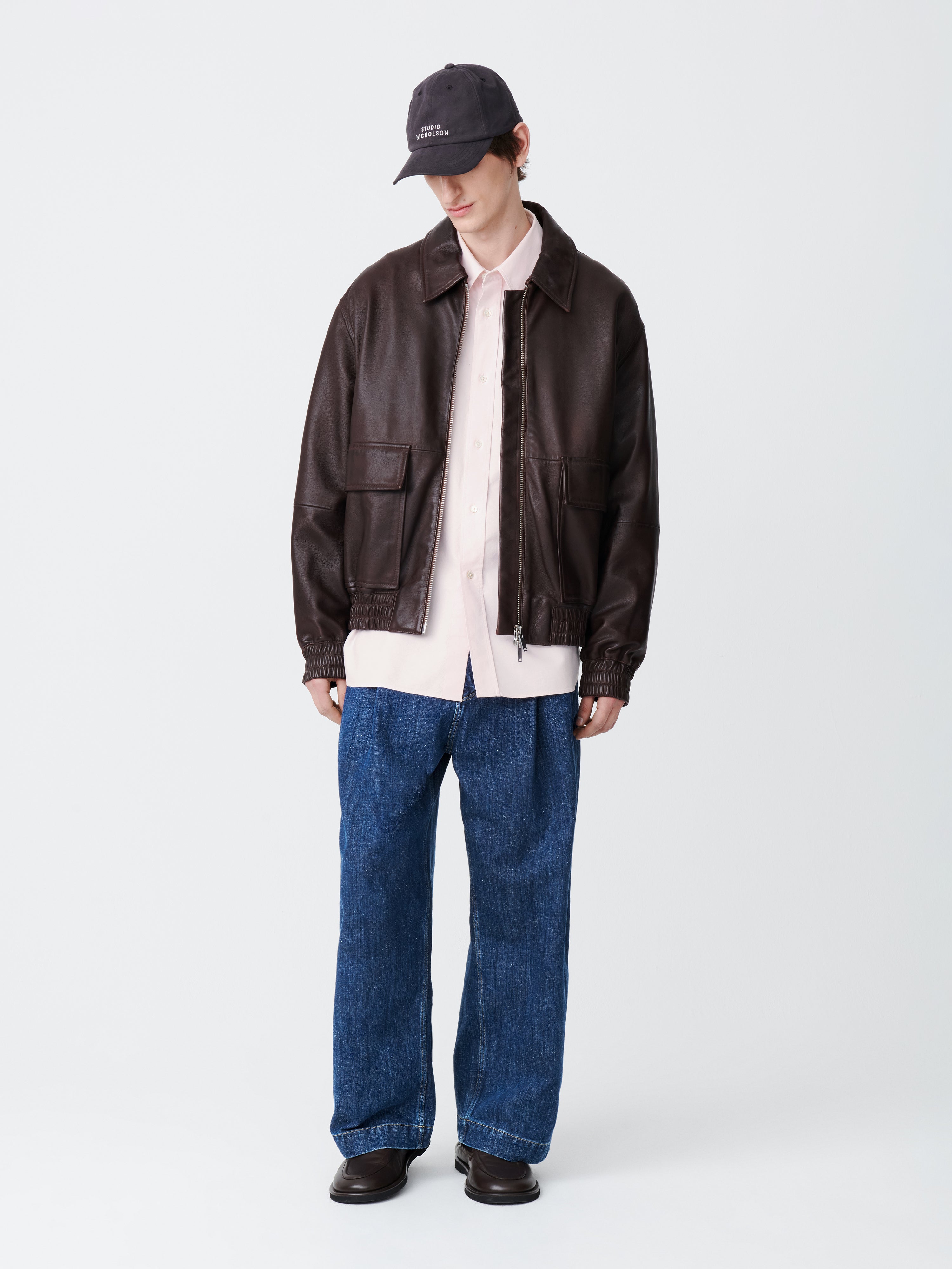 Piston Leather Jacket in Brown– Studio Nicholson