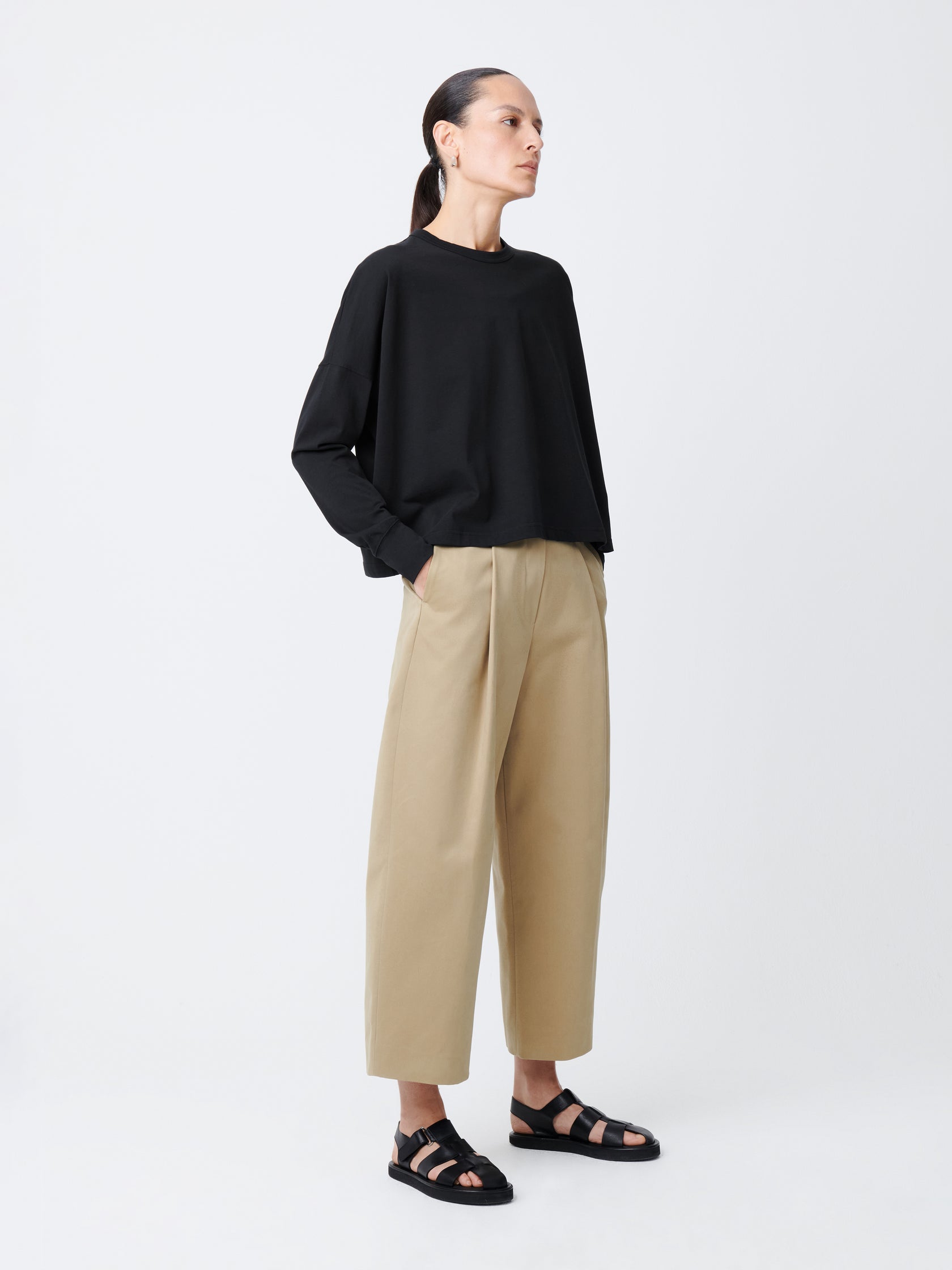 Loop Long Sleeve T-Shirt In Black– Studio Nicholson