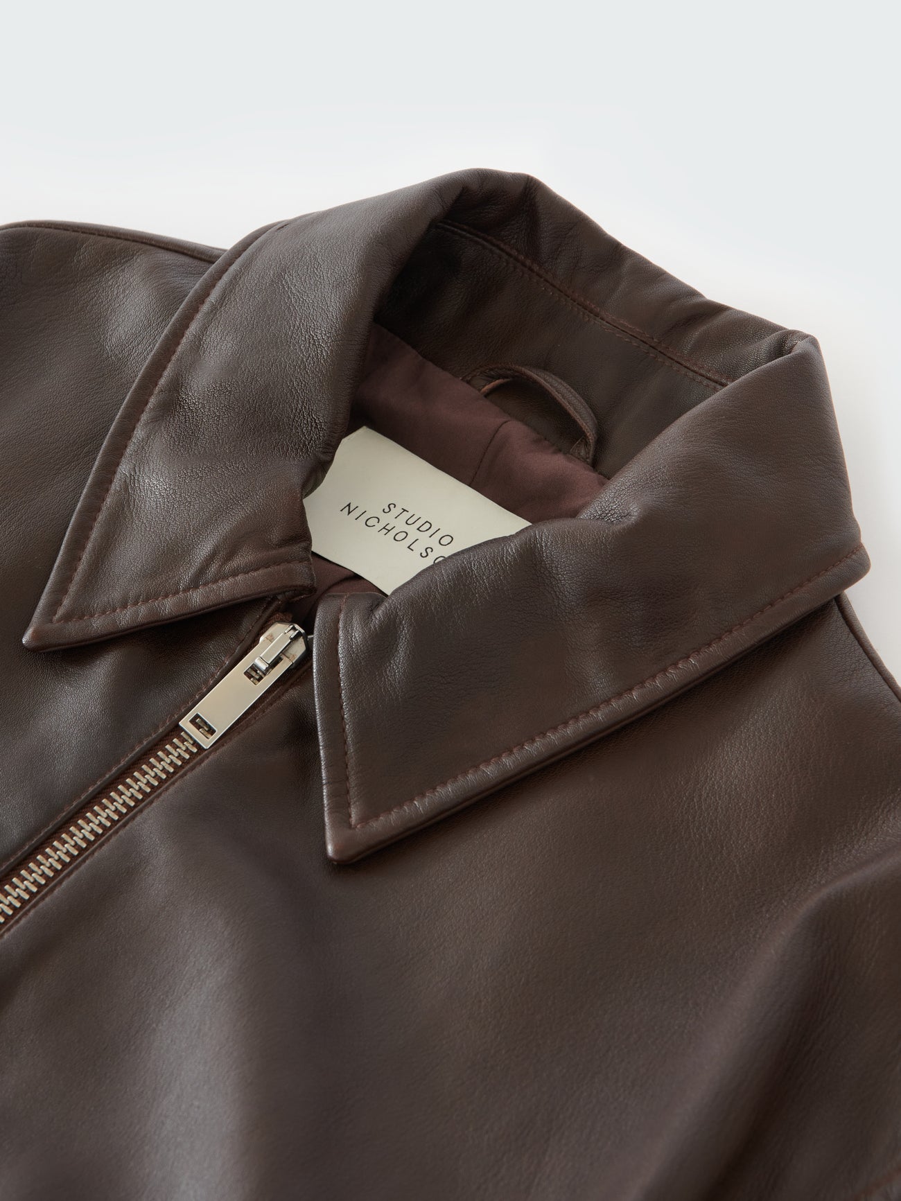 Piston Leather Jacket in Brown– Studio Nicholson