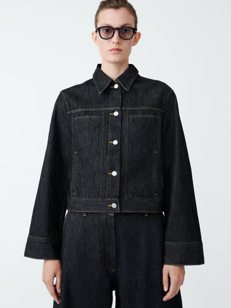 Tahoe Italian Denim Jacket in Black
